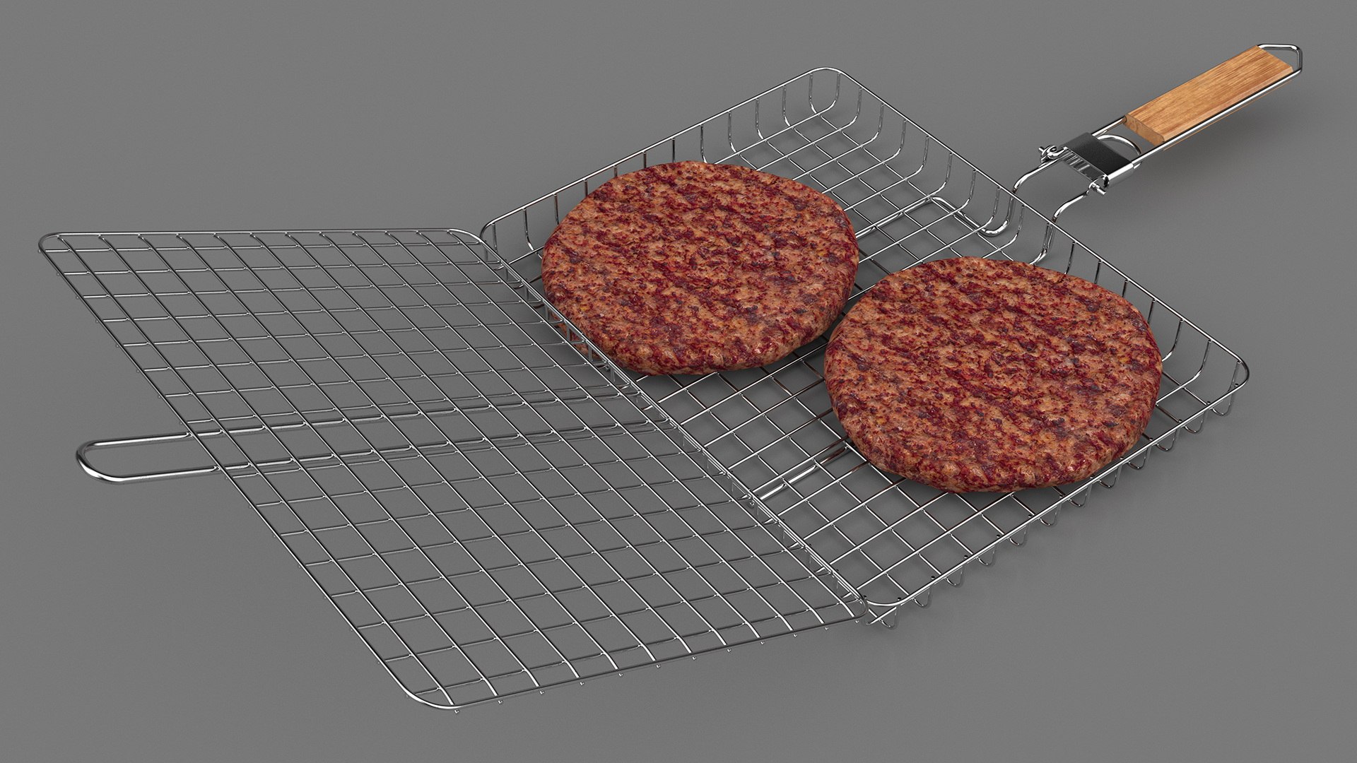 Charcoal Grill With BBQ Grate And Burger Patties 3D Model - TurboSquid ...