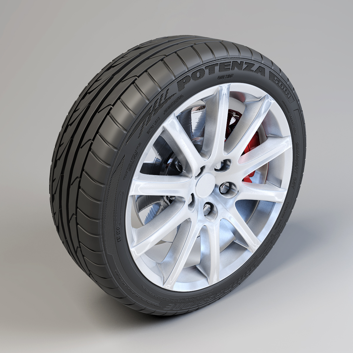 10 spokes wheel potenza 3d max