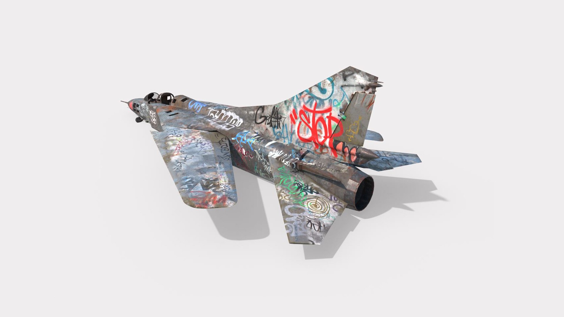 Abandoned WarPlane With Graffiti Model - TurboSquid 1823150