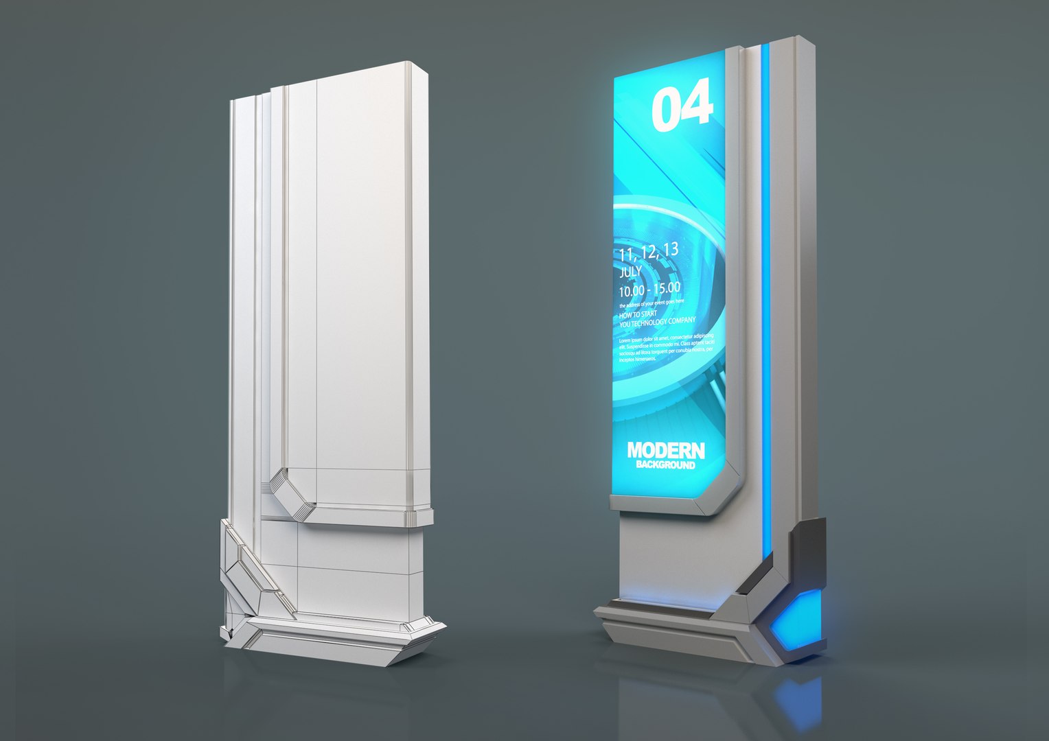3D SIGNAGE STAND 04 Model - TurboSquid 1723305