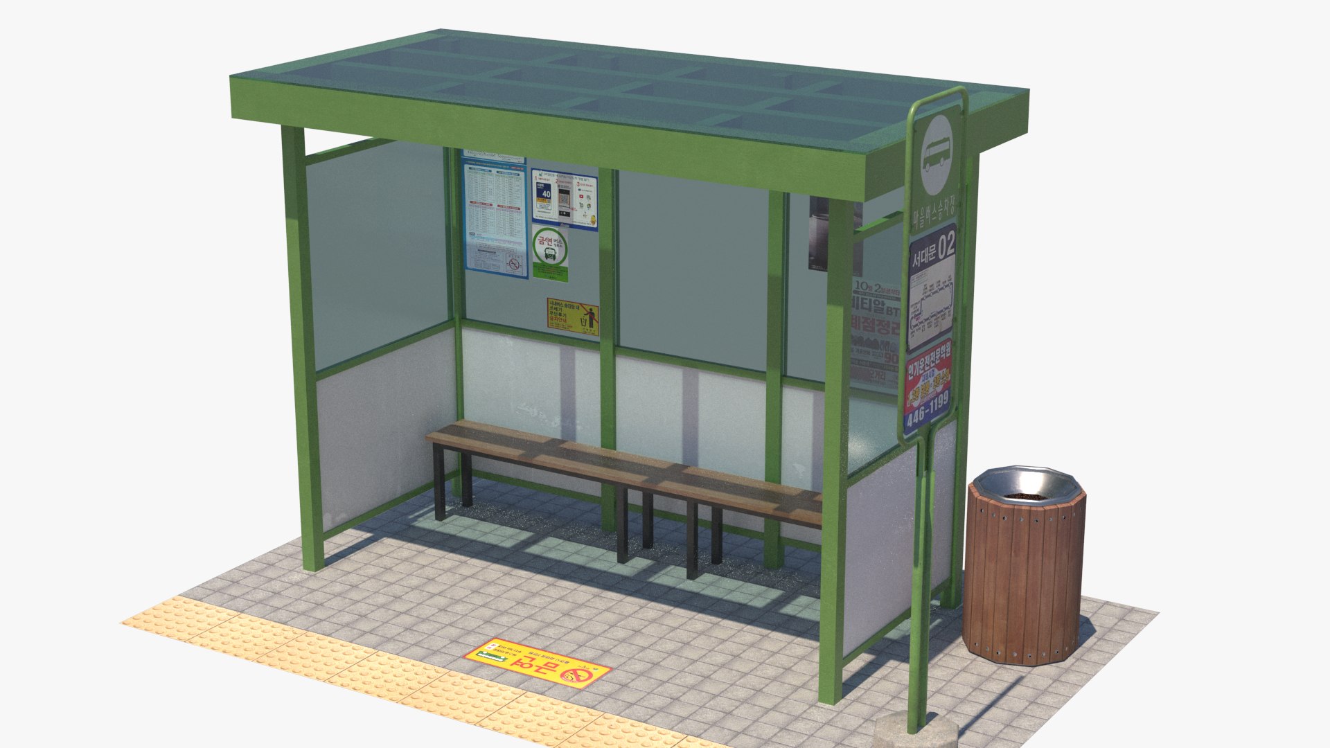 3D Model Korean Bus Stop - TurboSquid 2252864