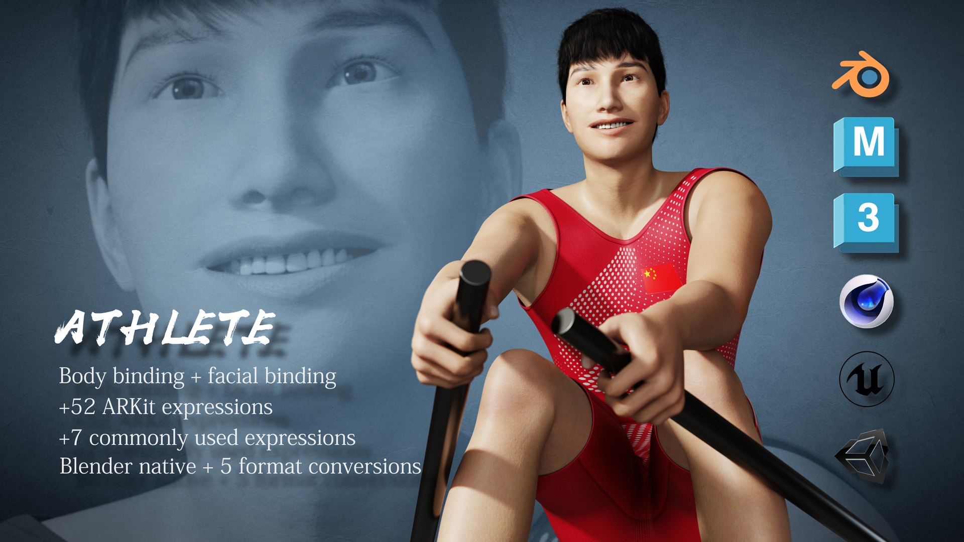 Original Rowers Kayakers Male Athletes Rigged 3D Model - TurboSquid 2260252