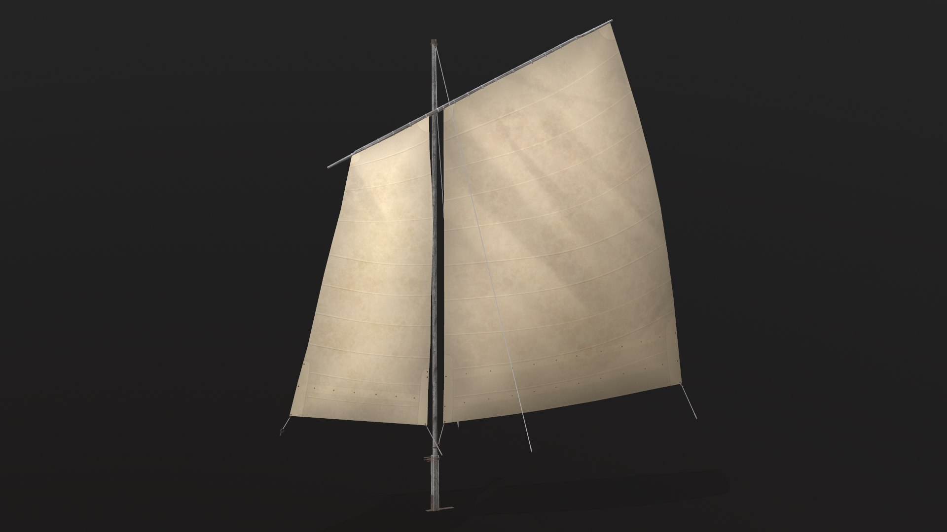 3D Old Wooden Boat Sail - TurboSquid 1558130