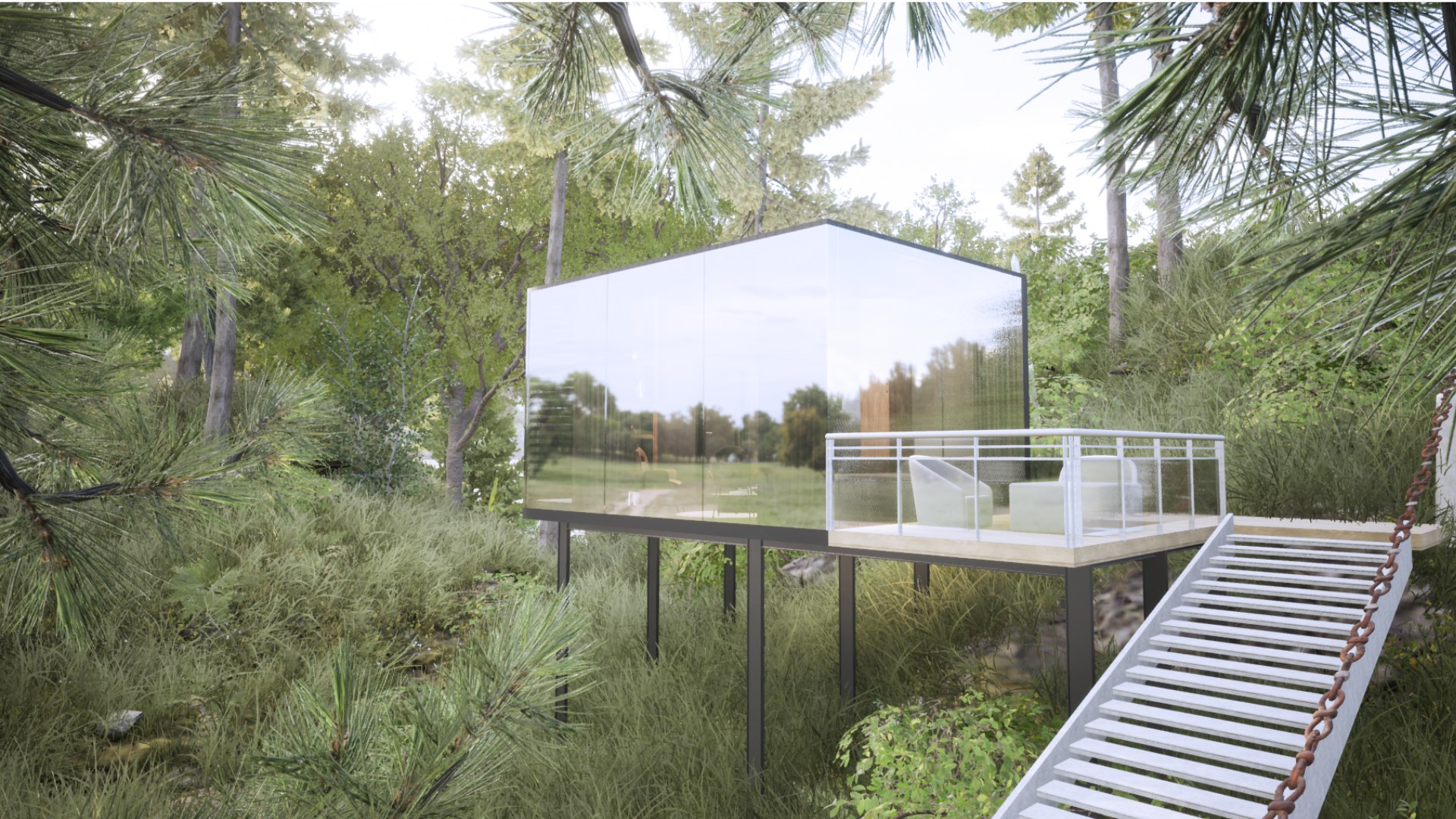Mirror House 20 SQM Revit Twinmotion 3D Model - TurboSquid 2236530