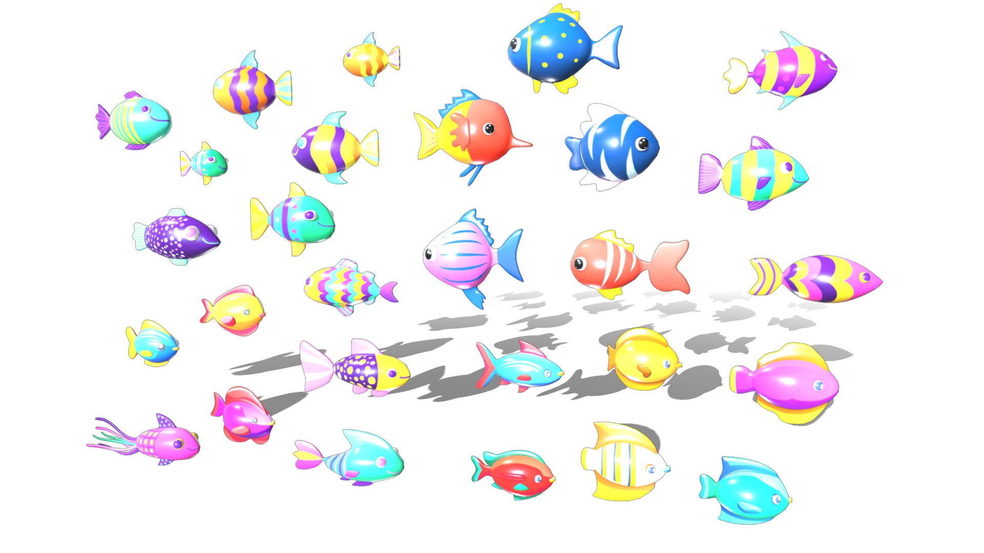 Cartoon Fish Pack 2 3D - TurboSquid 2134118