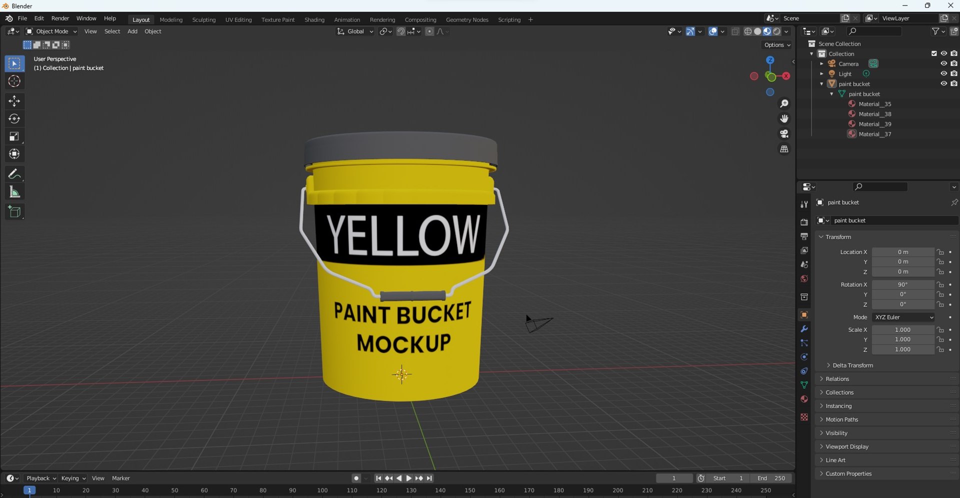 Plastic Paint Bucket Mockup 3D model - TurboSquid 2013245