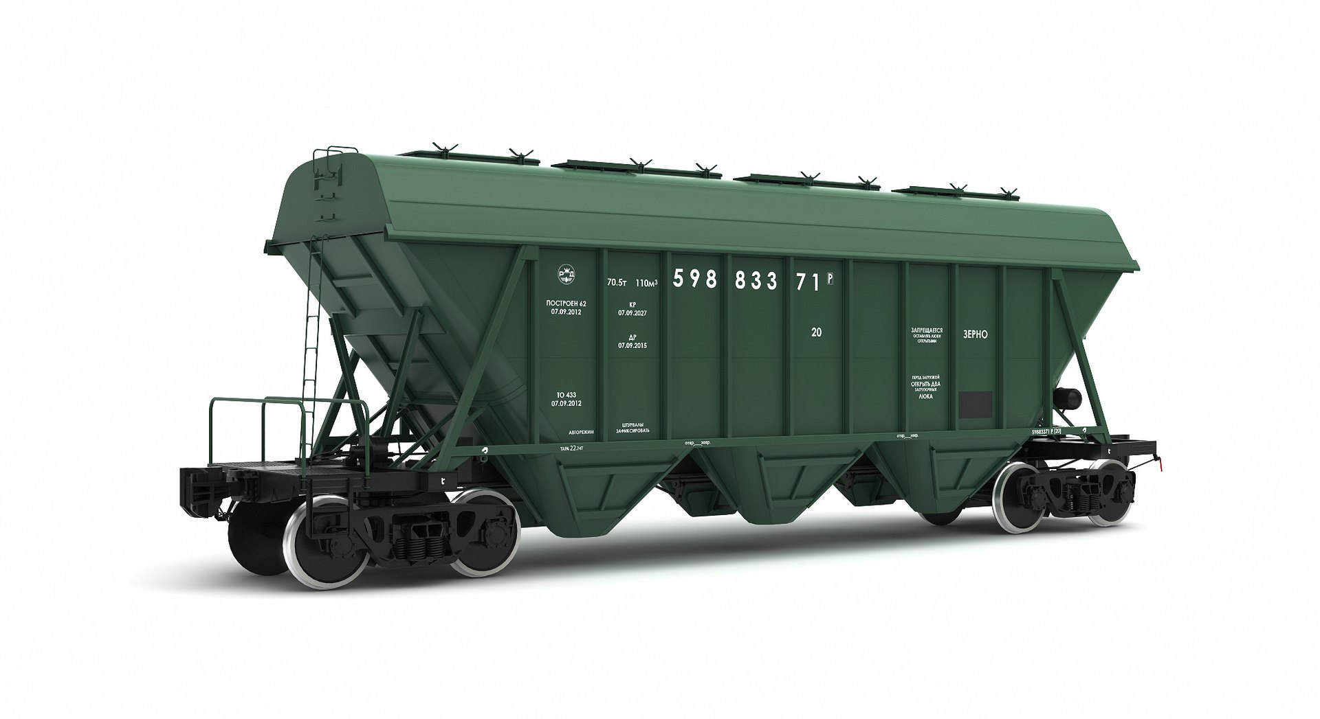Hopper Cars 19-970 Modeled 3d Max