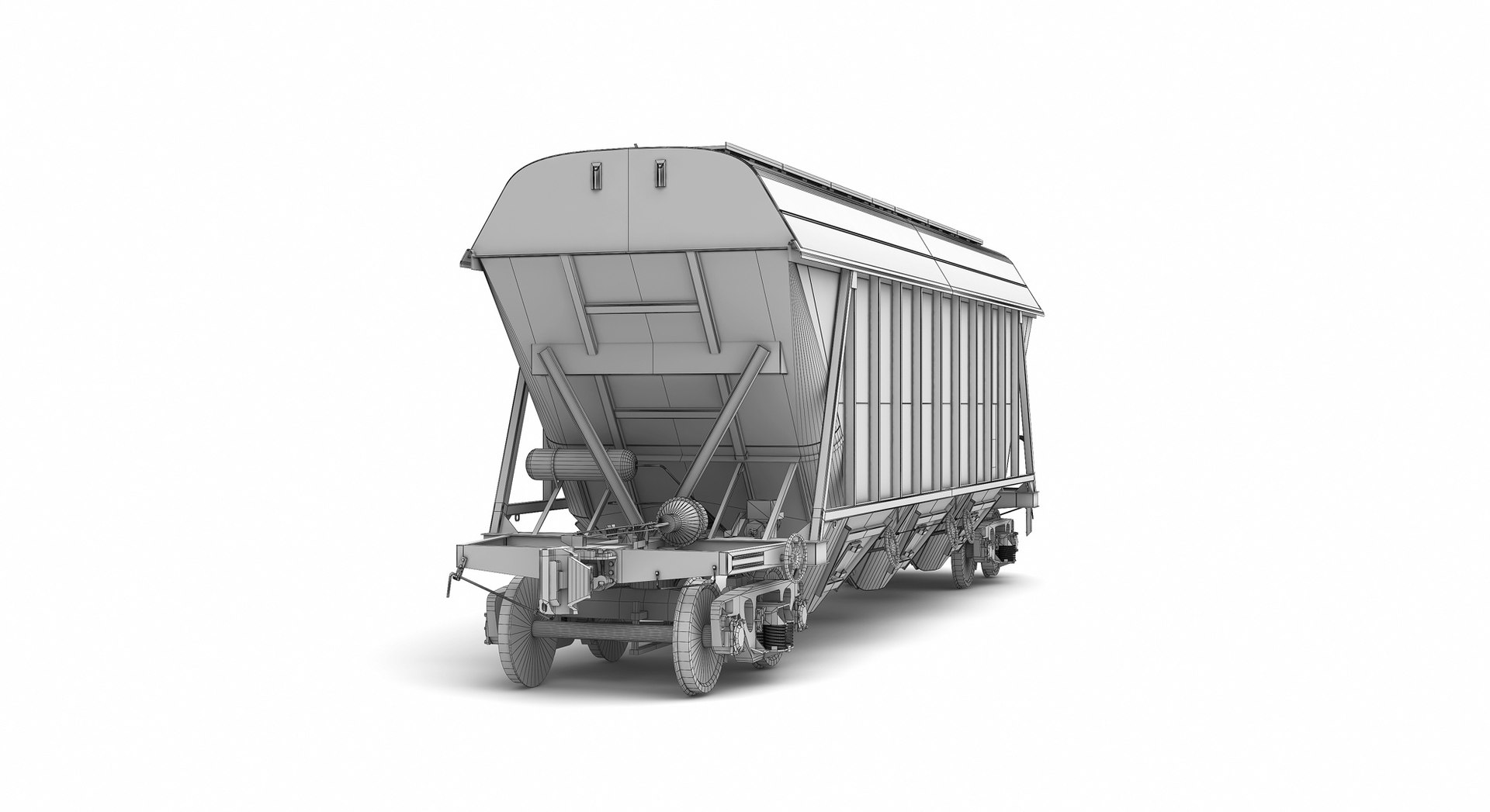 Hopper Cars 19-970 Modeled 3d Max