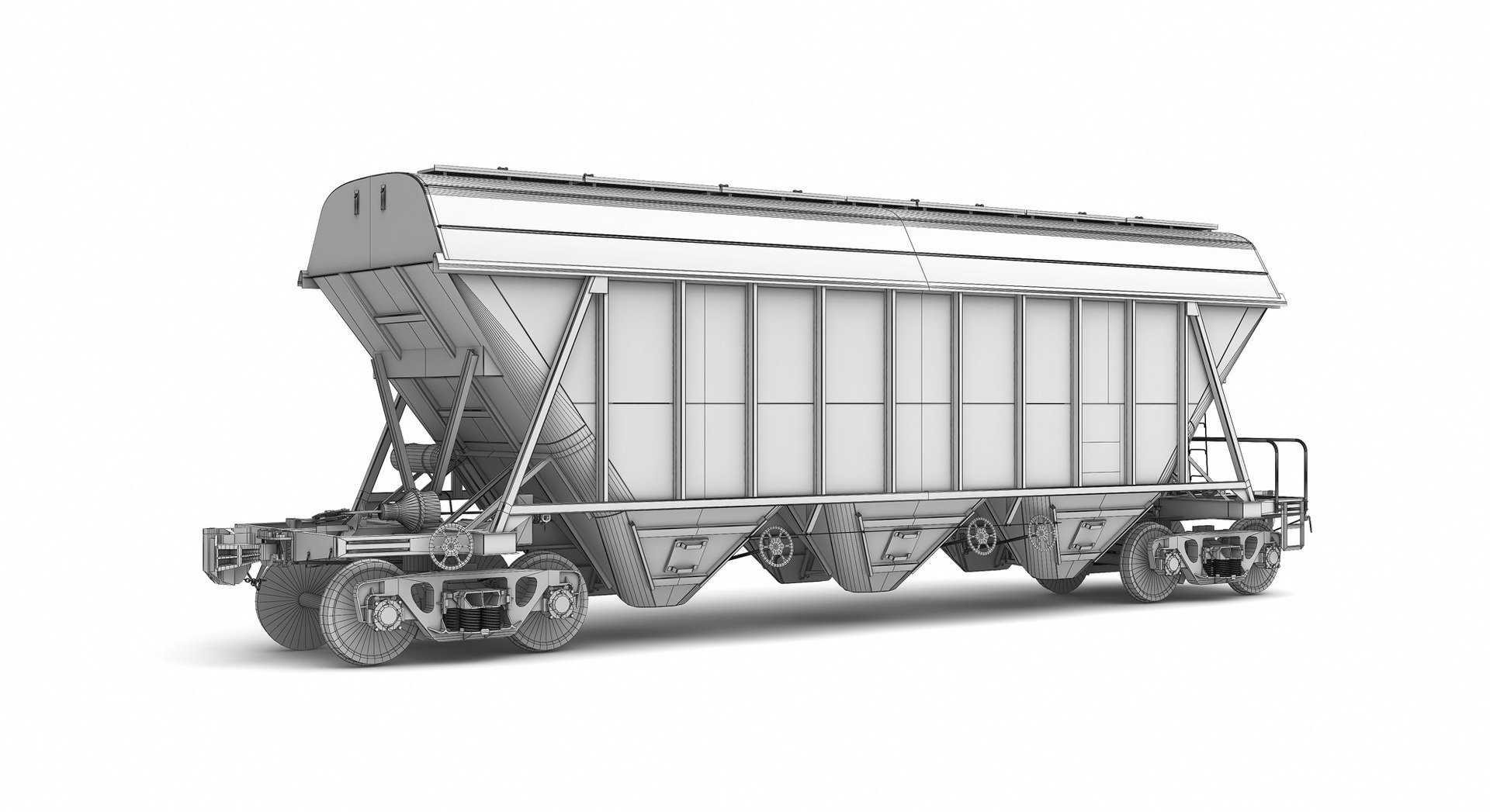 Hopper Cars 19-970 Modeled 3d Max