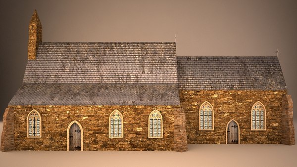 3d medieval church model