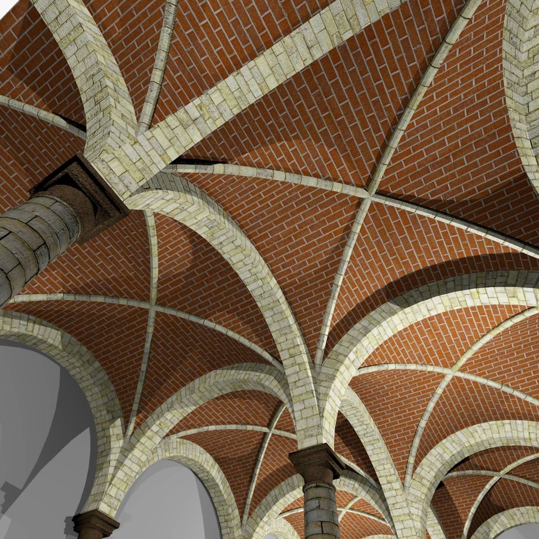 3d Model Romanic Vaulting Column Spacings