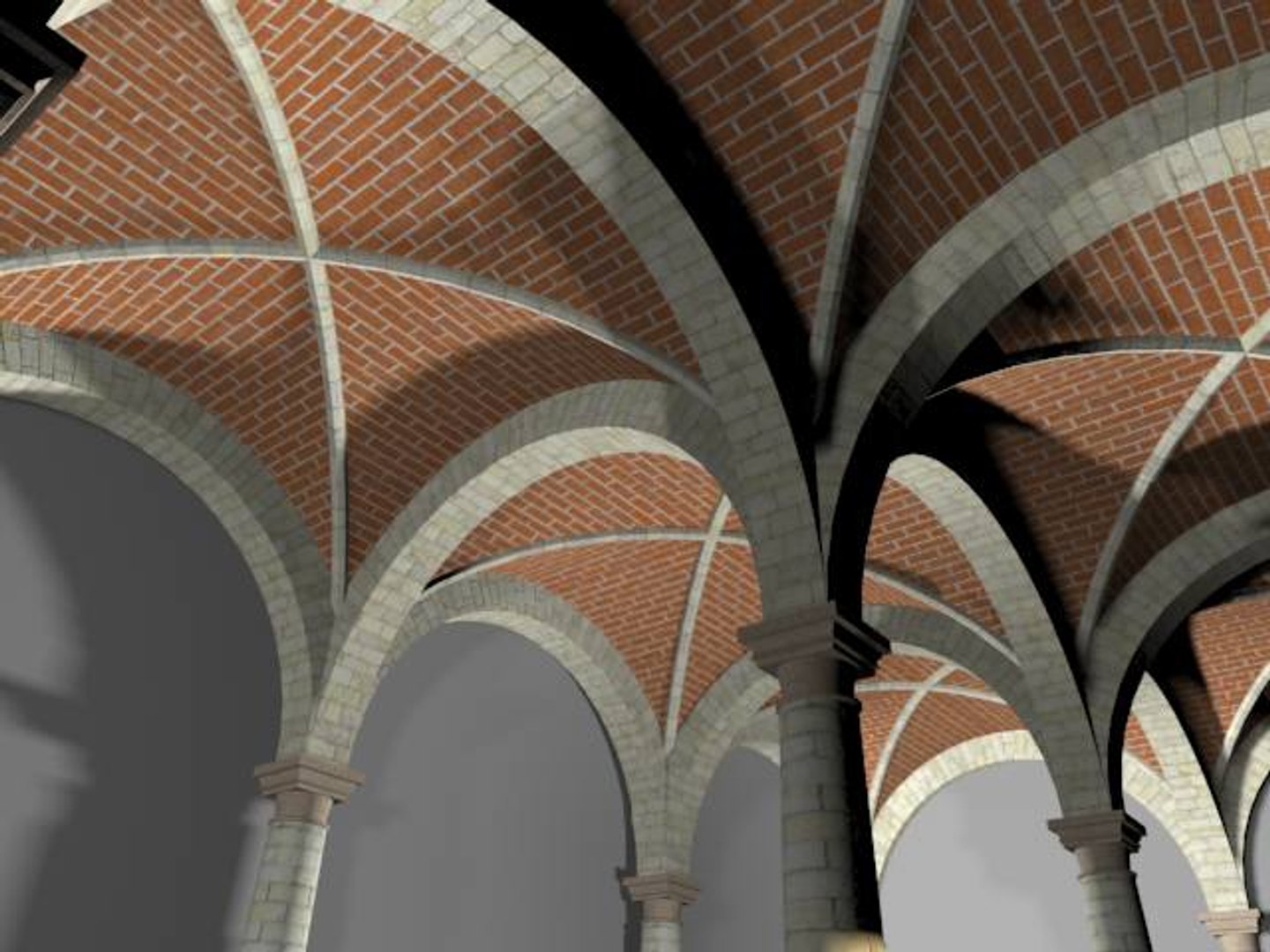 3d Model Romanic Vaulting Column Spacings
