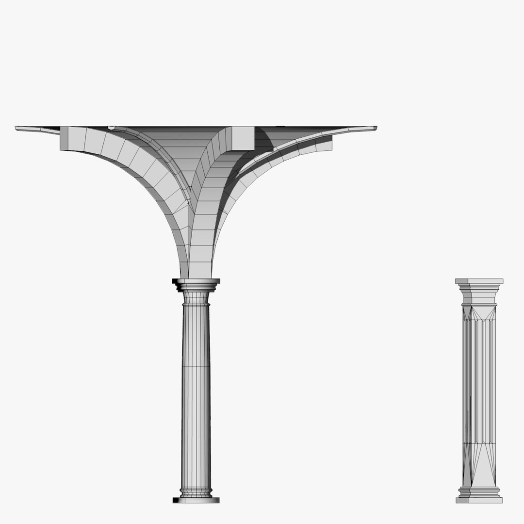 3d Model Romanic Vaulting Column Spacings