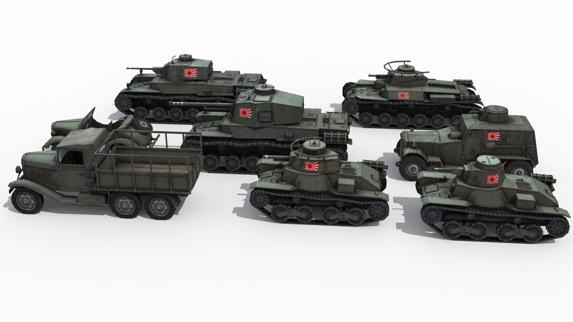 3D Japanese World War II Tanks 2 - TurboSquid 2123426