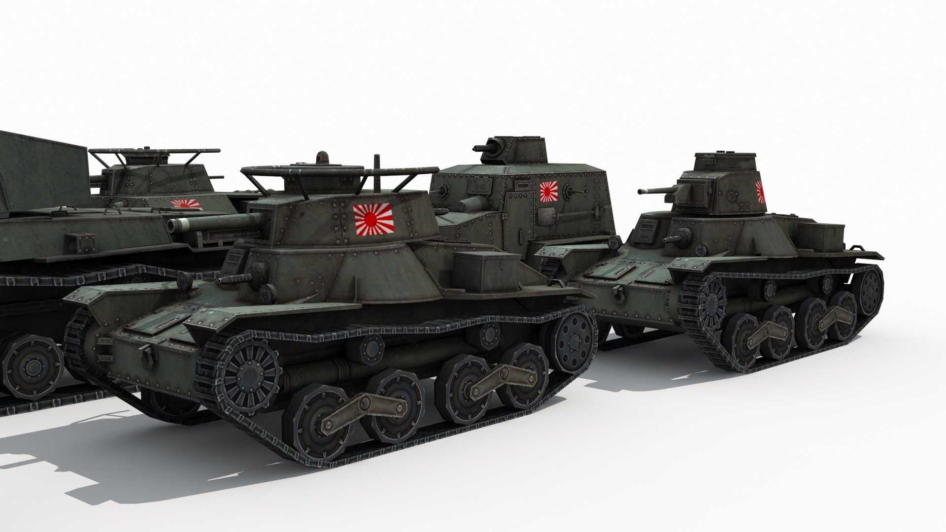 3D Japanese World War II Tanks 2 - TurboSquid 2123426