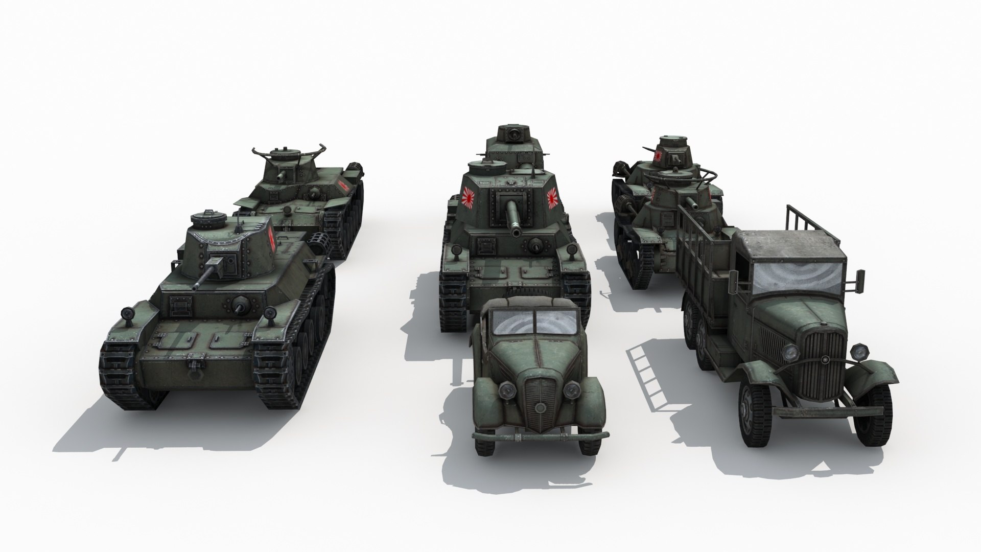 3D Japanese World War II Tanks 2 - TurboSquid 2123426