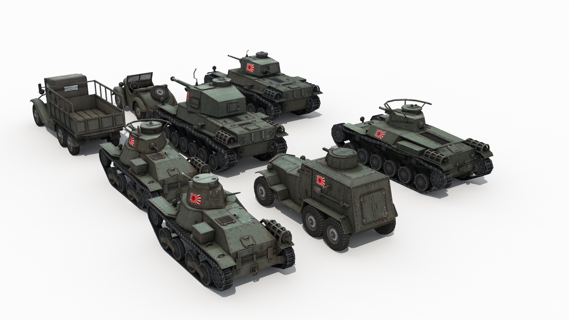 3D Japanese World War II Tanks 2 - TurboSquid 2123426