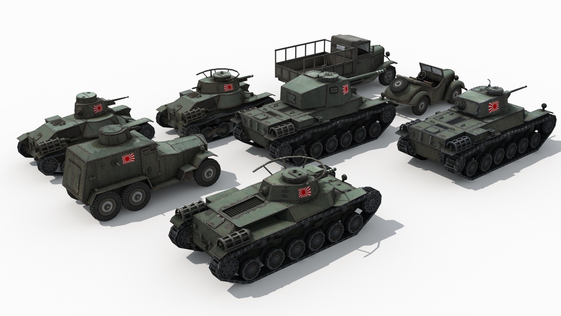 3D Japanese World War II Tanks 2 - TurboSquid 2123426