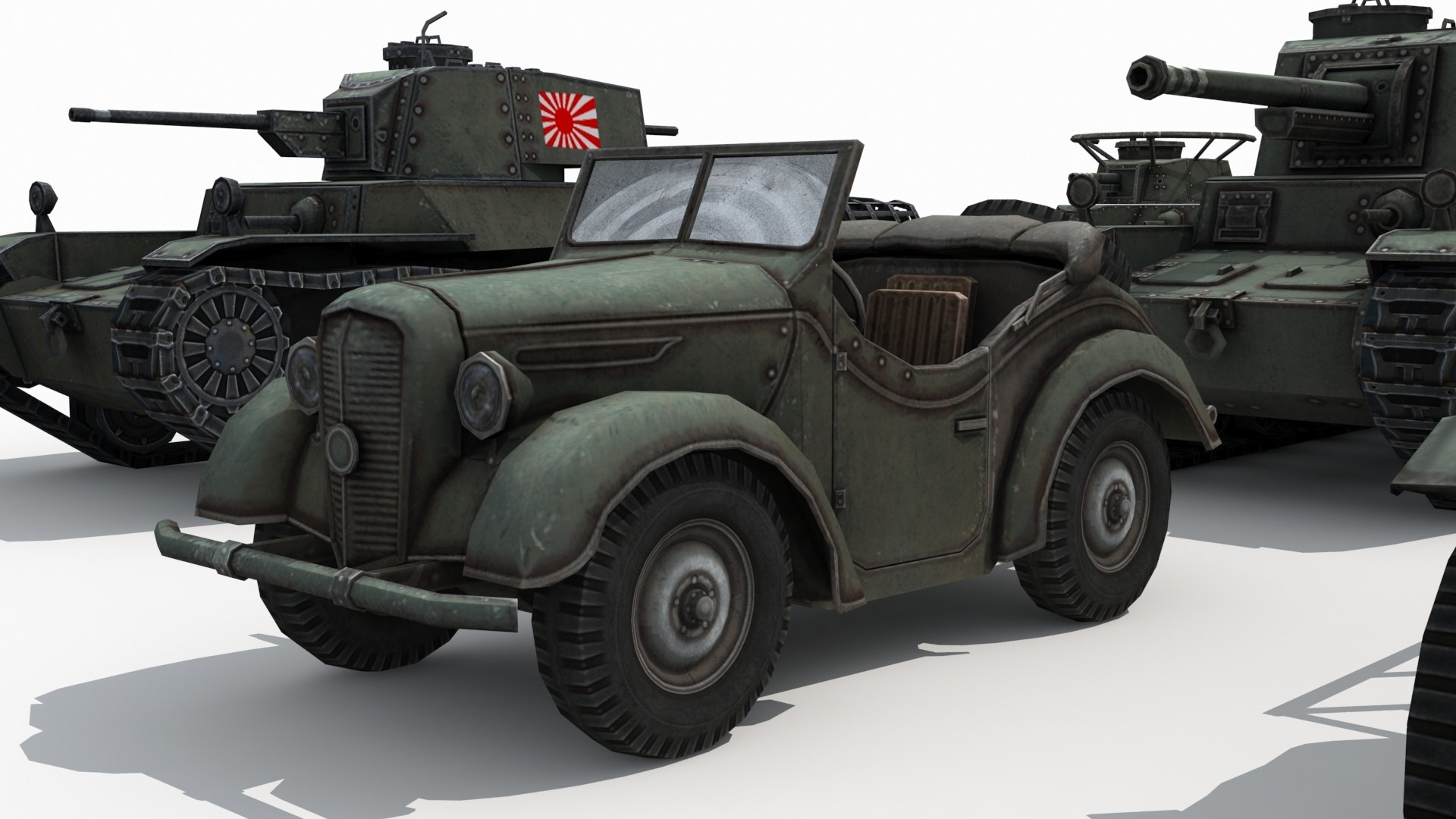 3D Japanese World War II Tanks 2 - TurboSquid 2123426