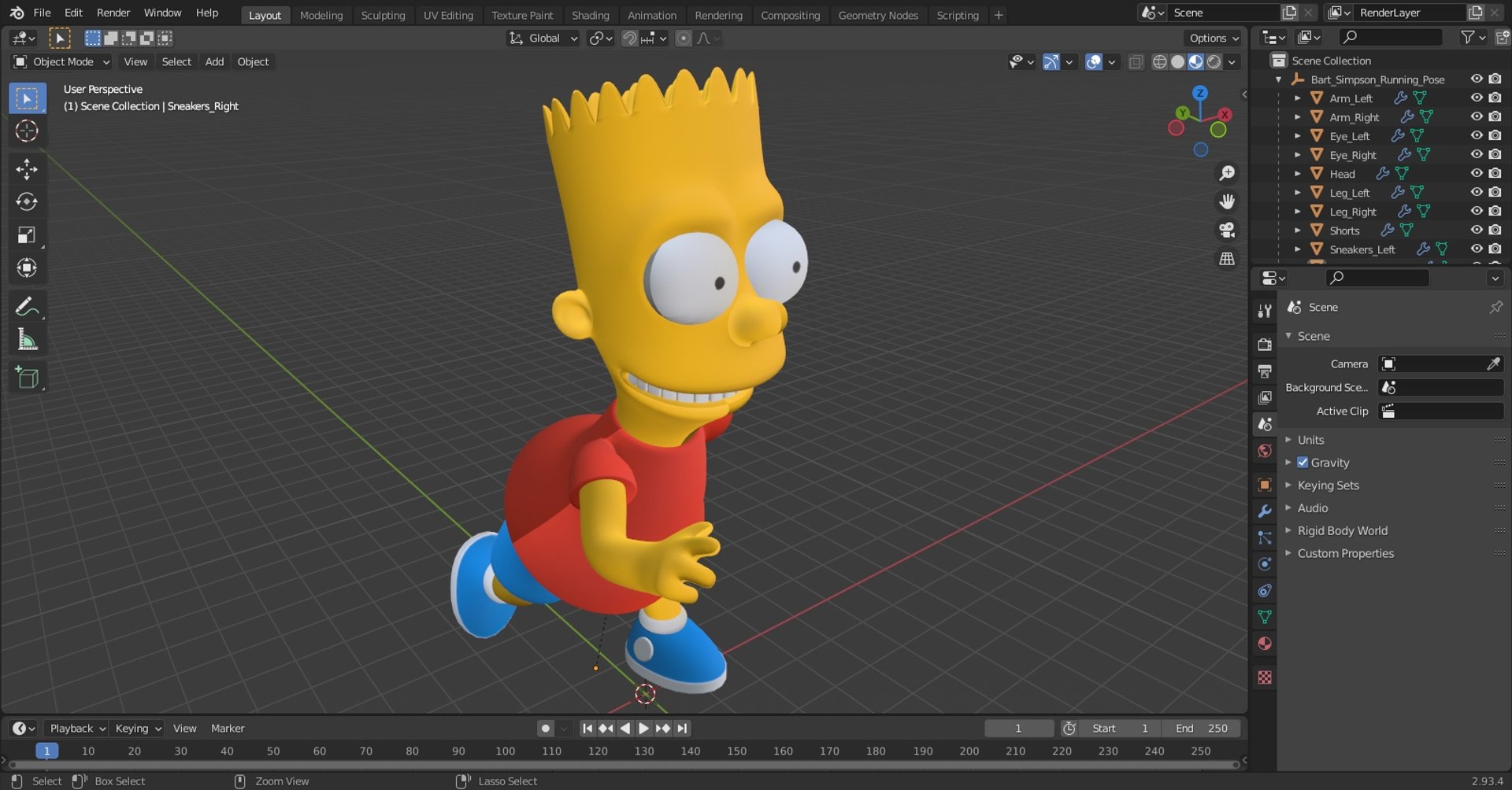 Bart Simpson Running Pose 3D - TurboSquid 1958190