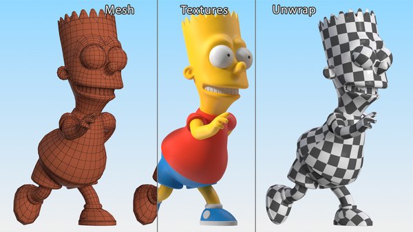 modelo 3d Postura de Bart Simpson corriendo - TurboSquid 1958190
