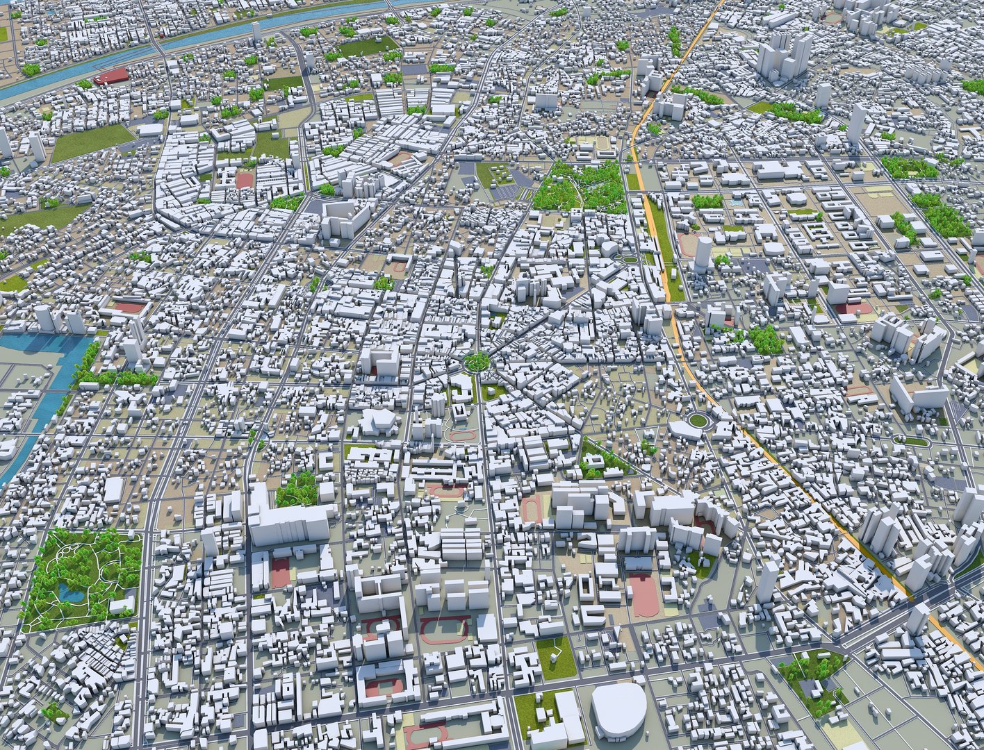 3D City Area Building Model - TurboSquid 1669319