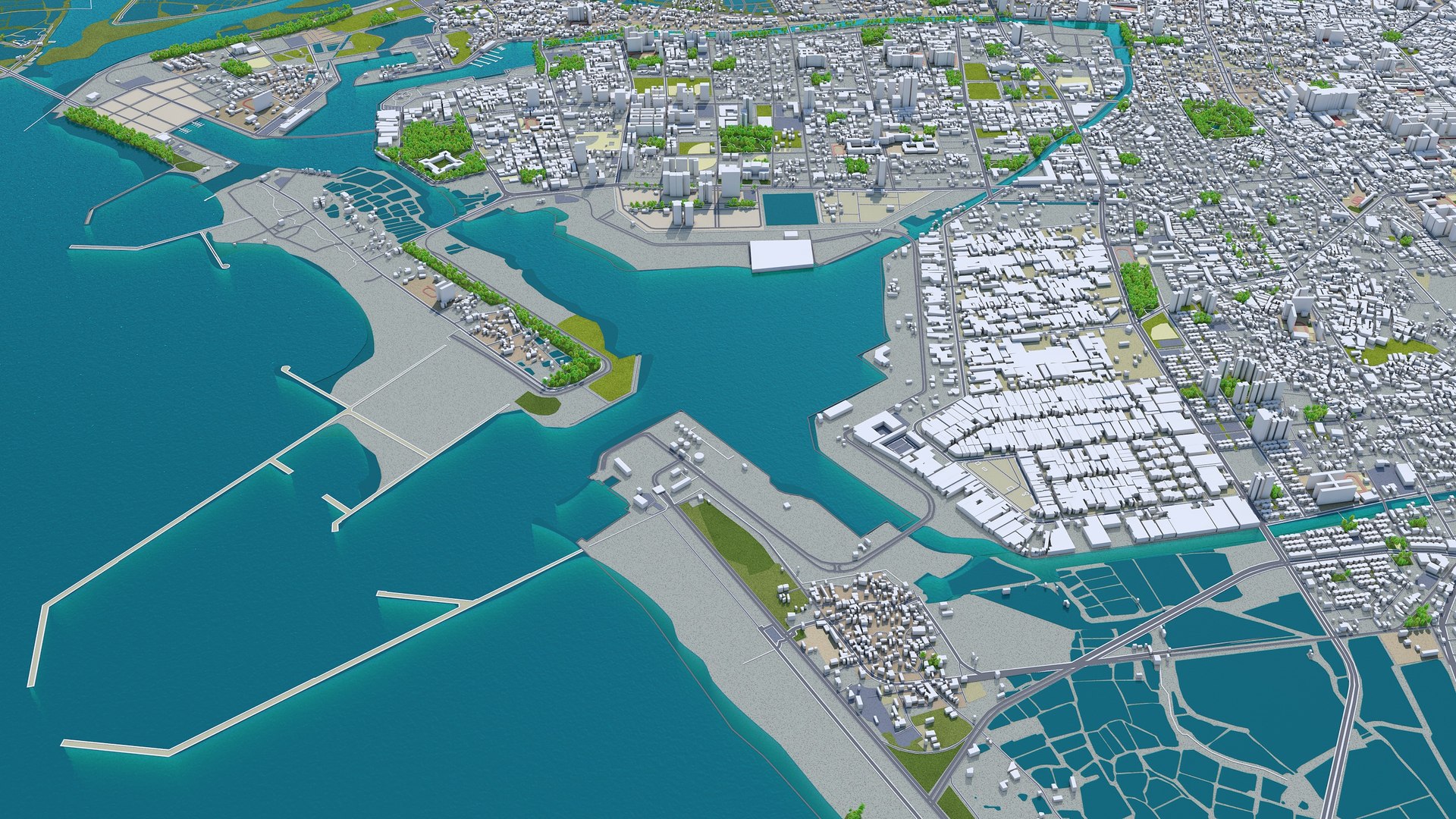 3D City Area Building Model - TurboSquid 1669319