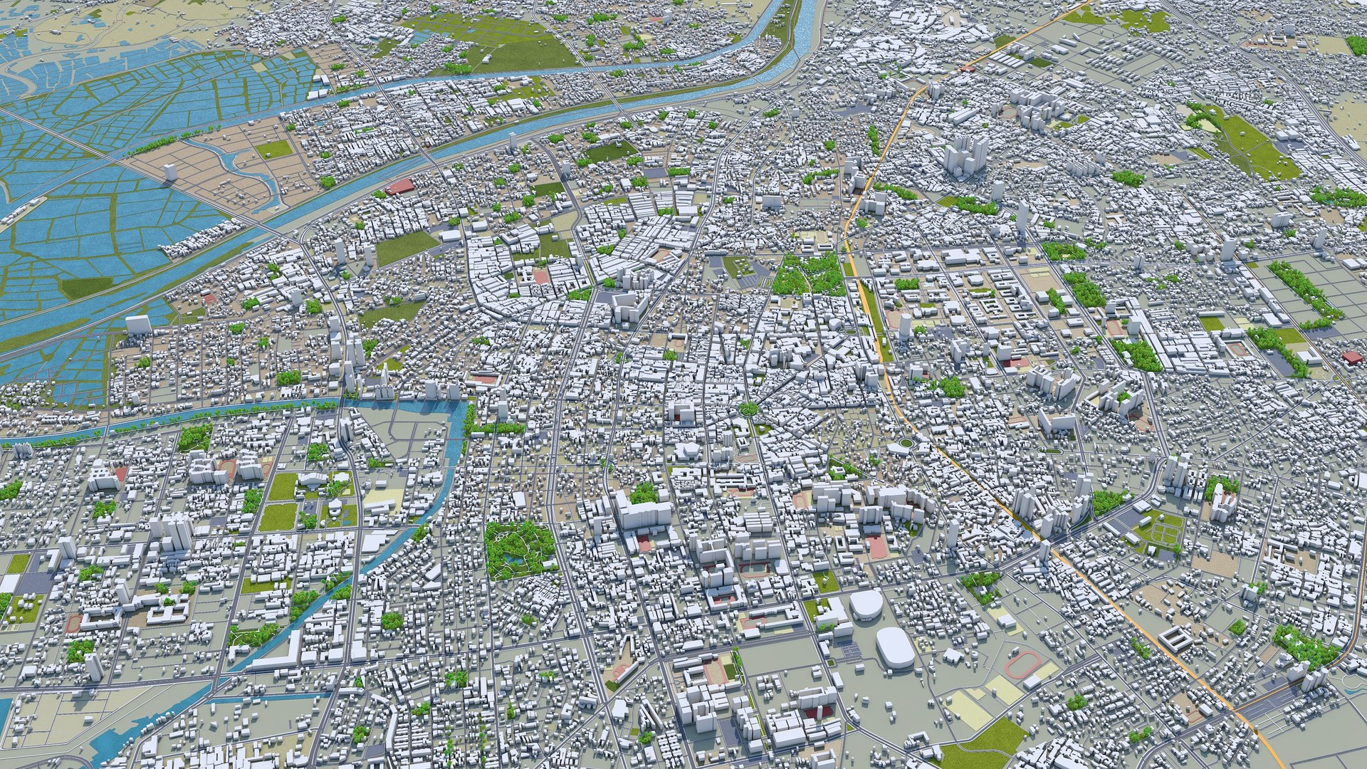 3D City Area Building Model - TurboSquid 1669319