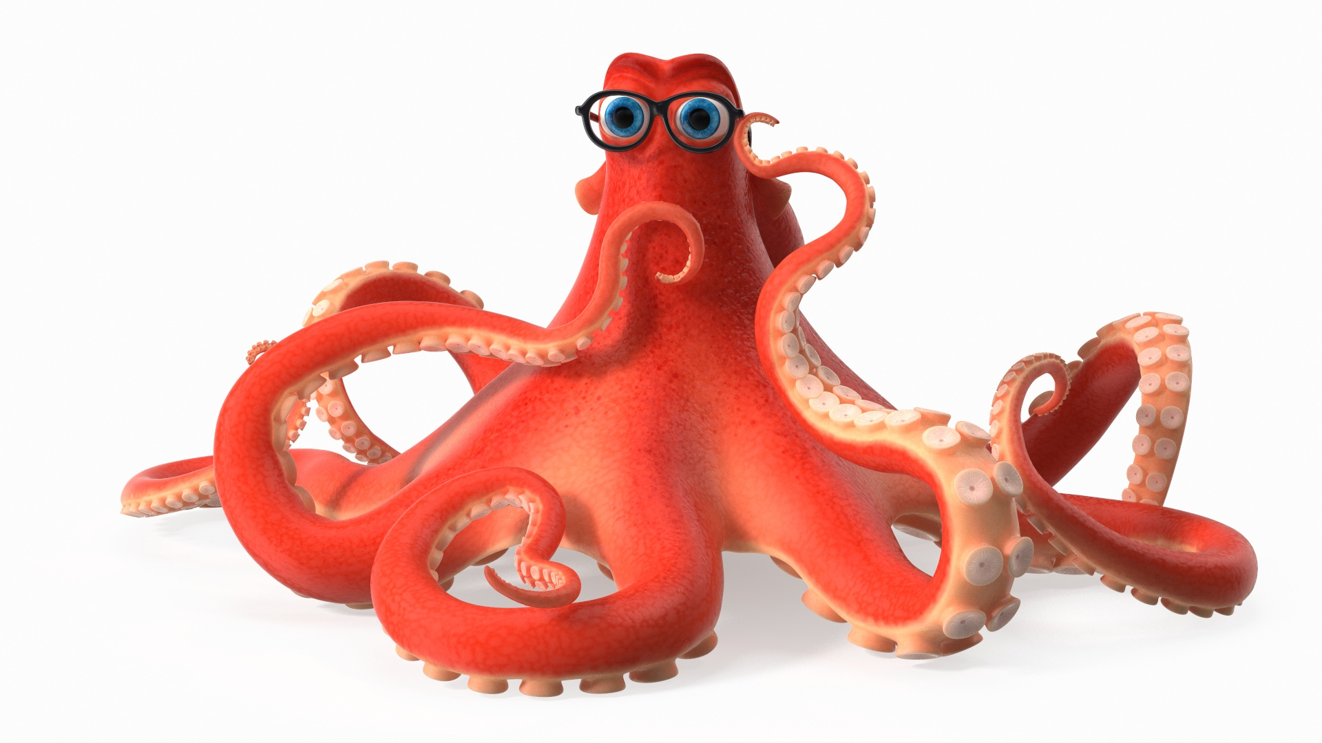 Octopus Character Wearing Glasses 3D - TurboSquid 1971814