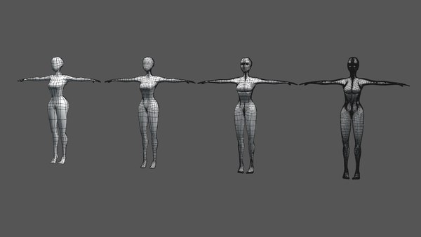3d model of female body meshes