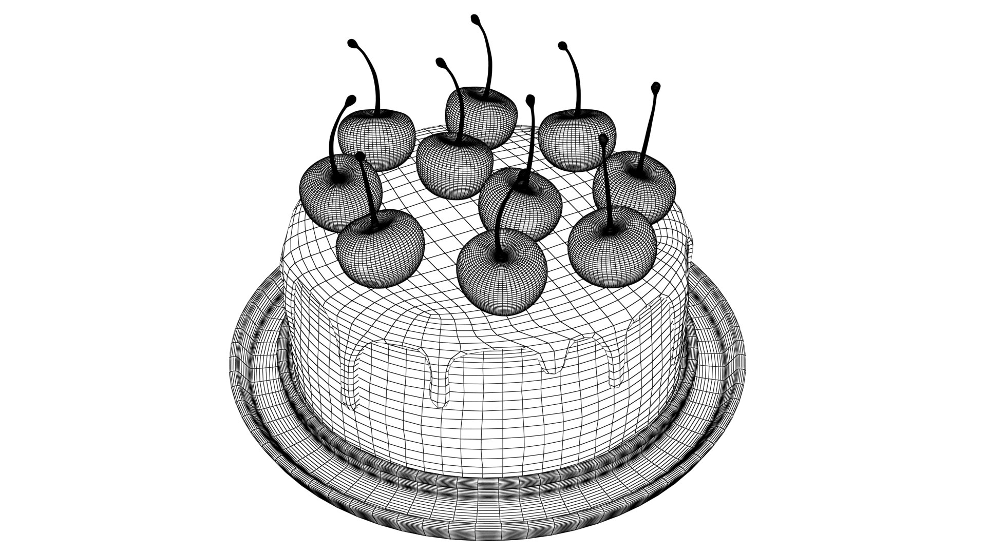 Cherry Chocolate Cake 3D Model - TurboSquid 2255674