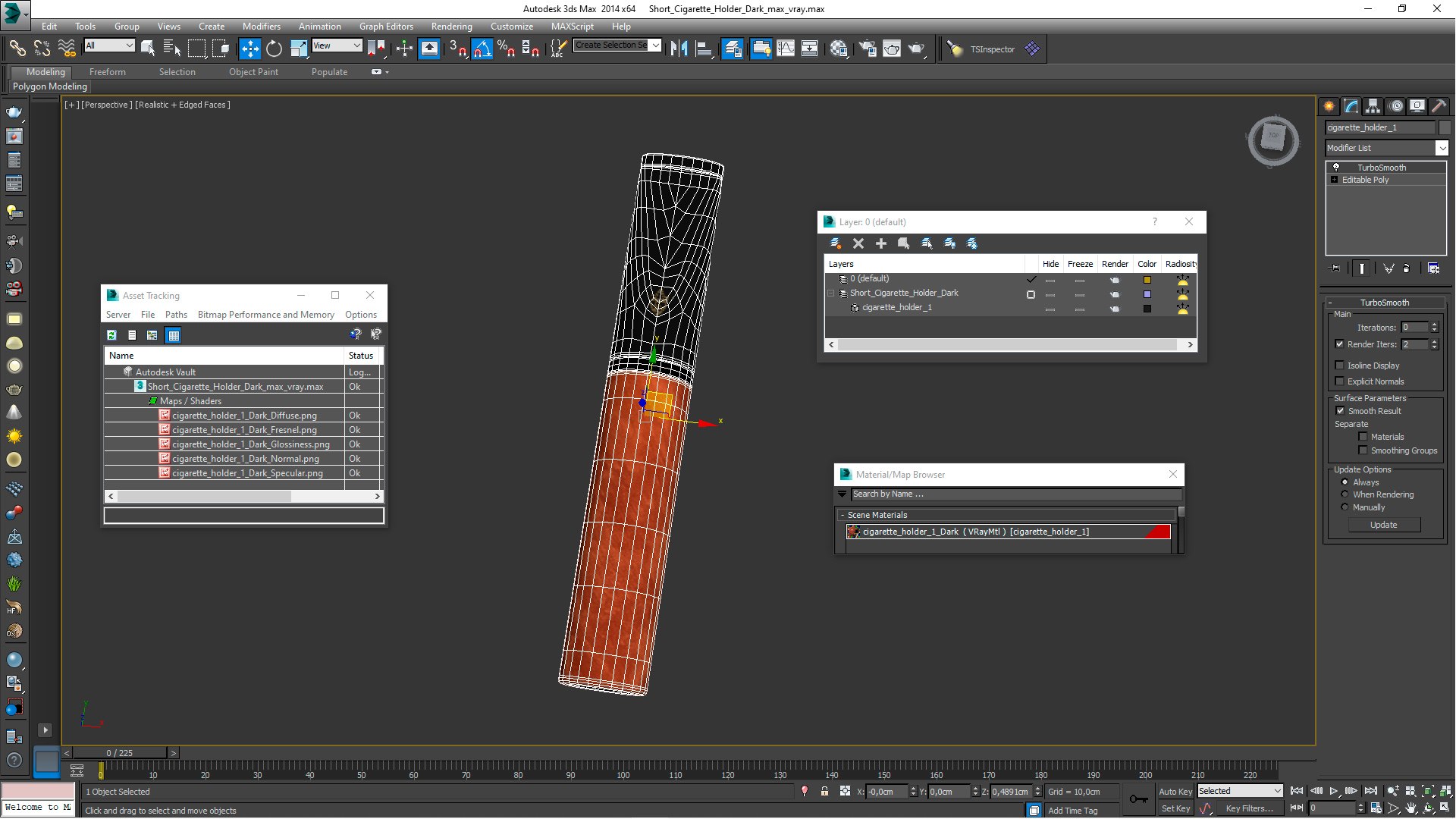 Short Cigarette Holder Dark 3D Model - TurboSquid 2211521