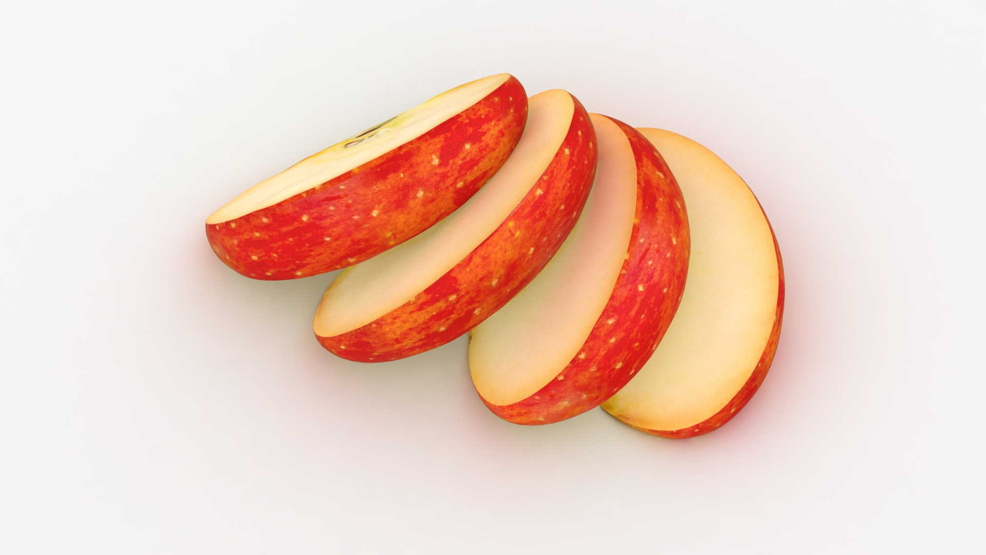 3D Model Realistic Apple Slice - TurboSquid 1496966
