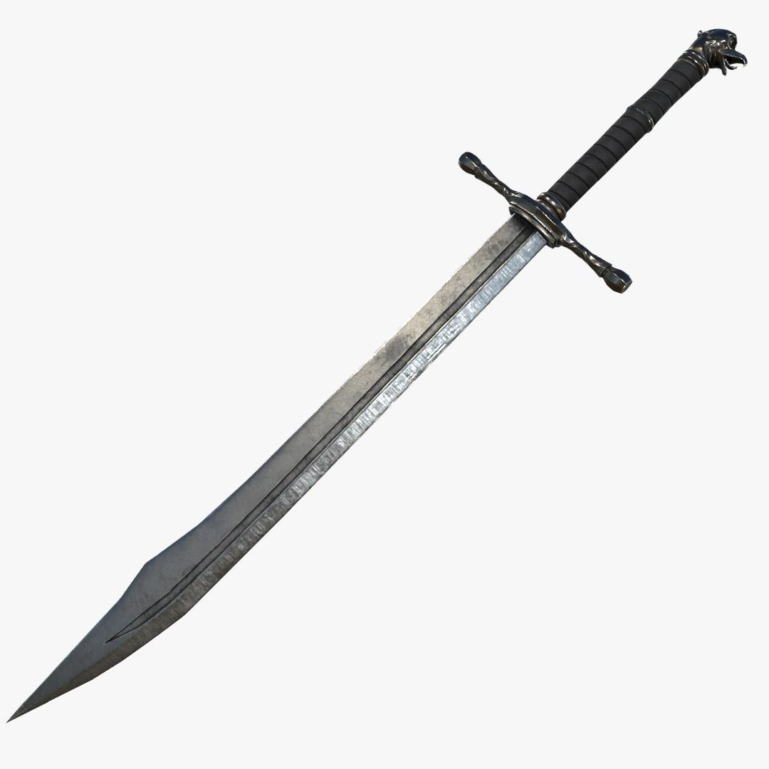 3D model Fantasy Sword RPG German Grosse Messer Single Edge Knife Great ...