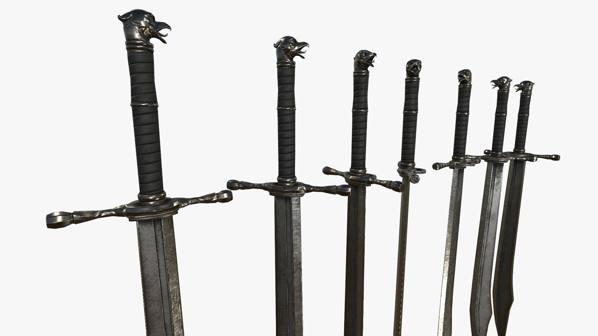 3D model Fantasy Sword RPG German Grosse Messer Single Edge Knife Great ...