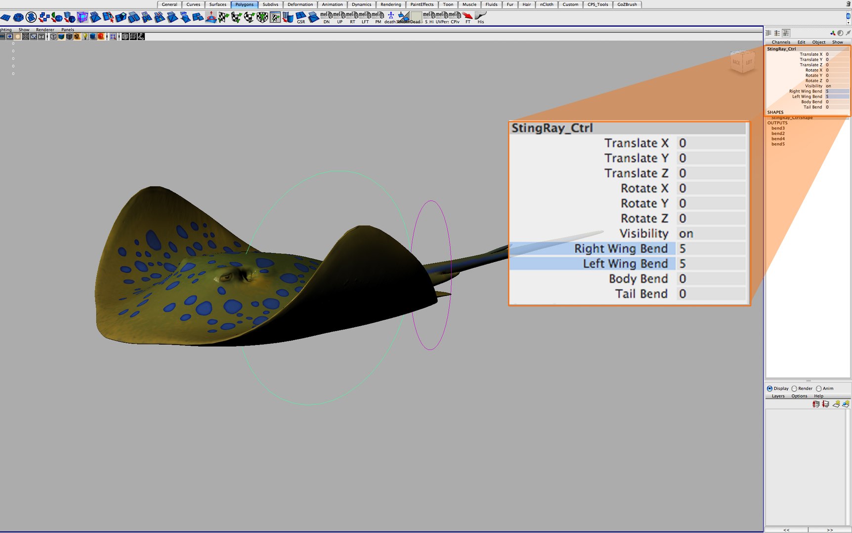 Stingray Customized Rig Sets 3d Model