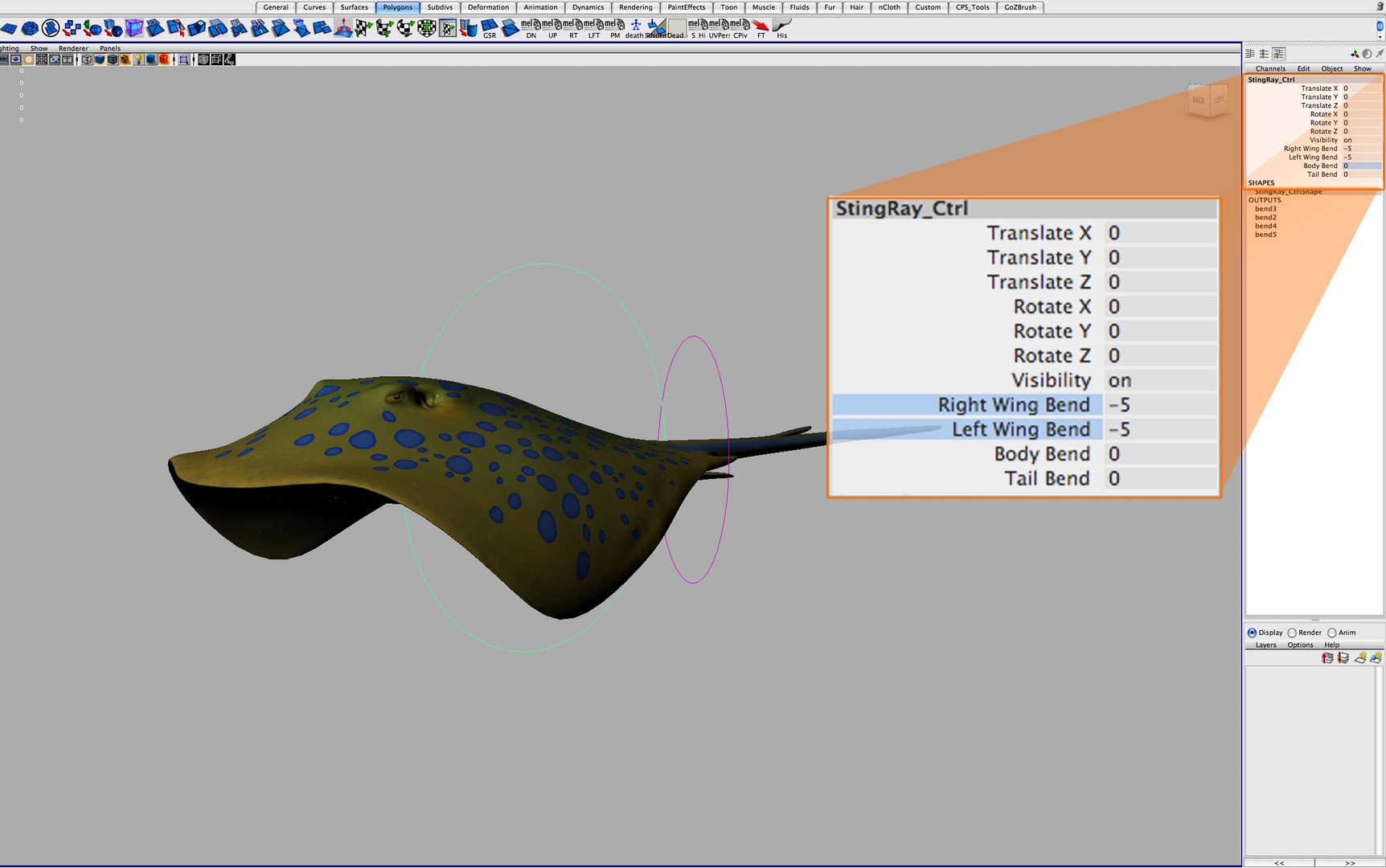 Stingray Customized Rig Sets 3d Model