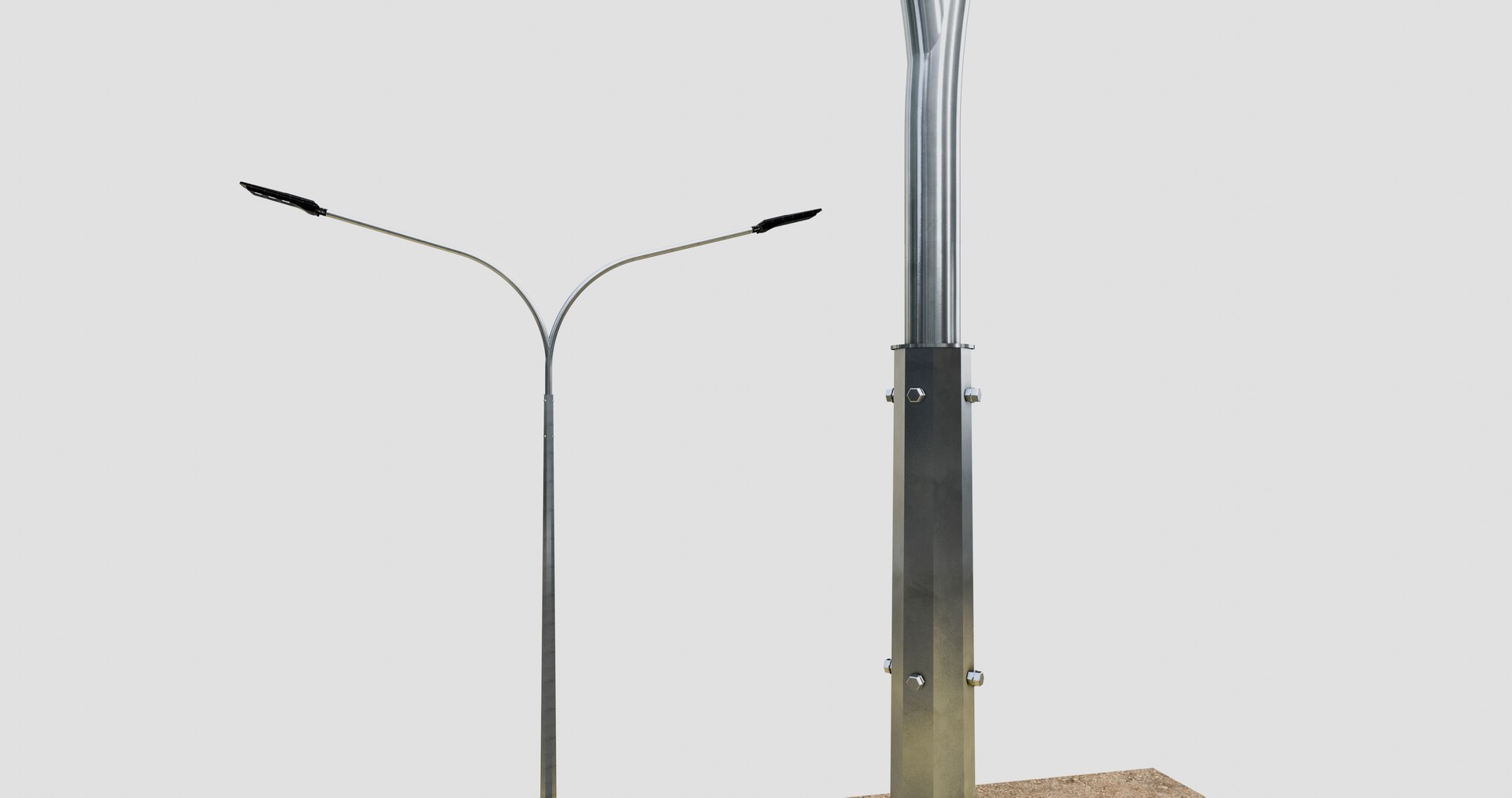 3D 6MT LIGHTING POLE-DOUBLE BENDING ARM - TurboSquid 2296284