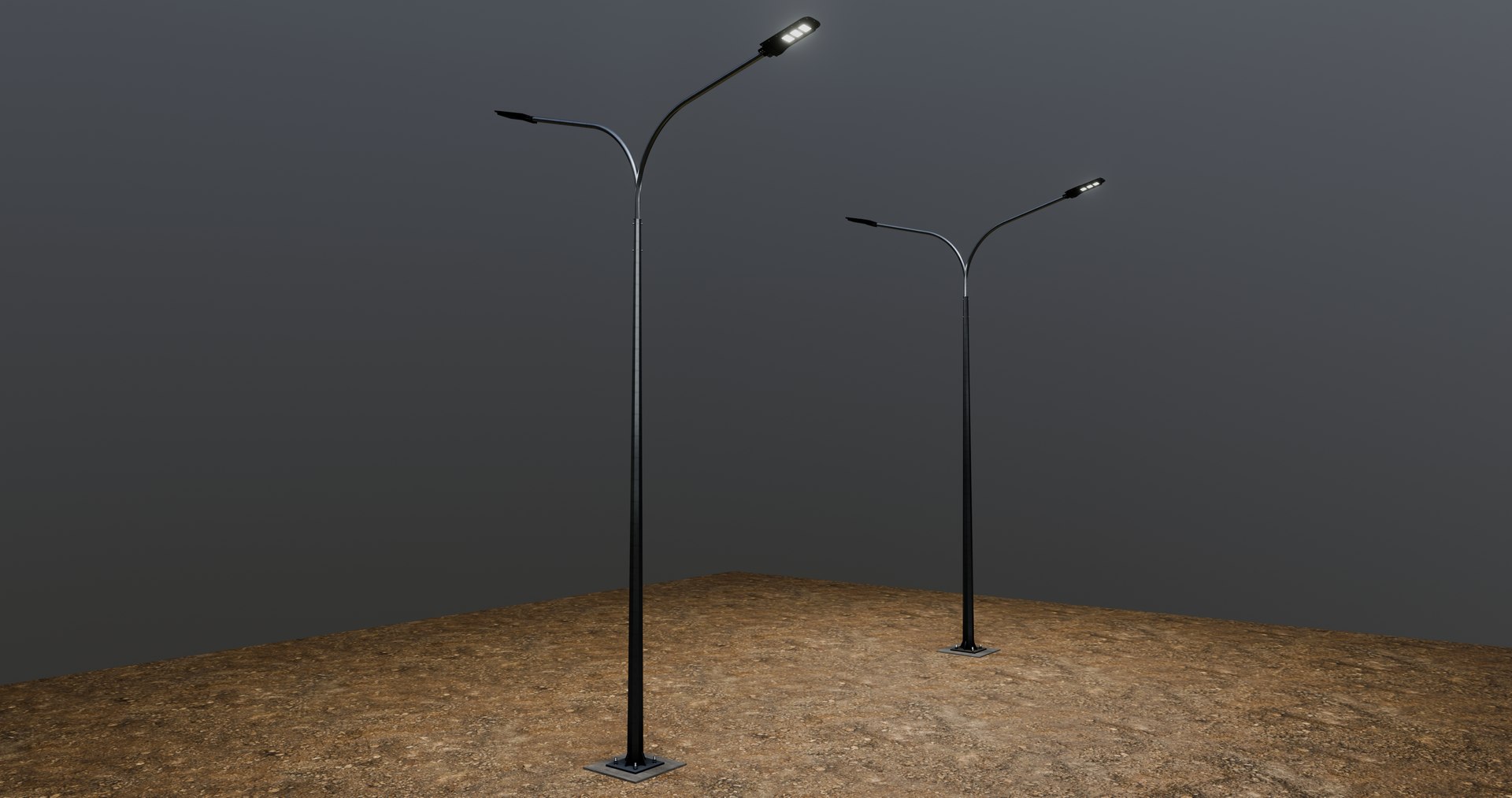 3D 6MT LIGHTING POLE-DOUBLE BENDING ARM - TurboSquid 2296284