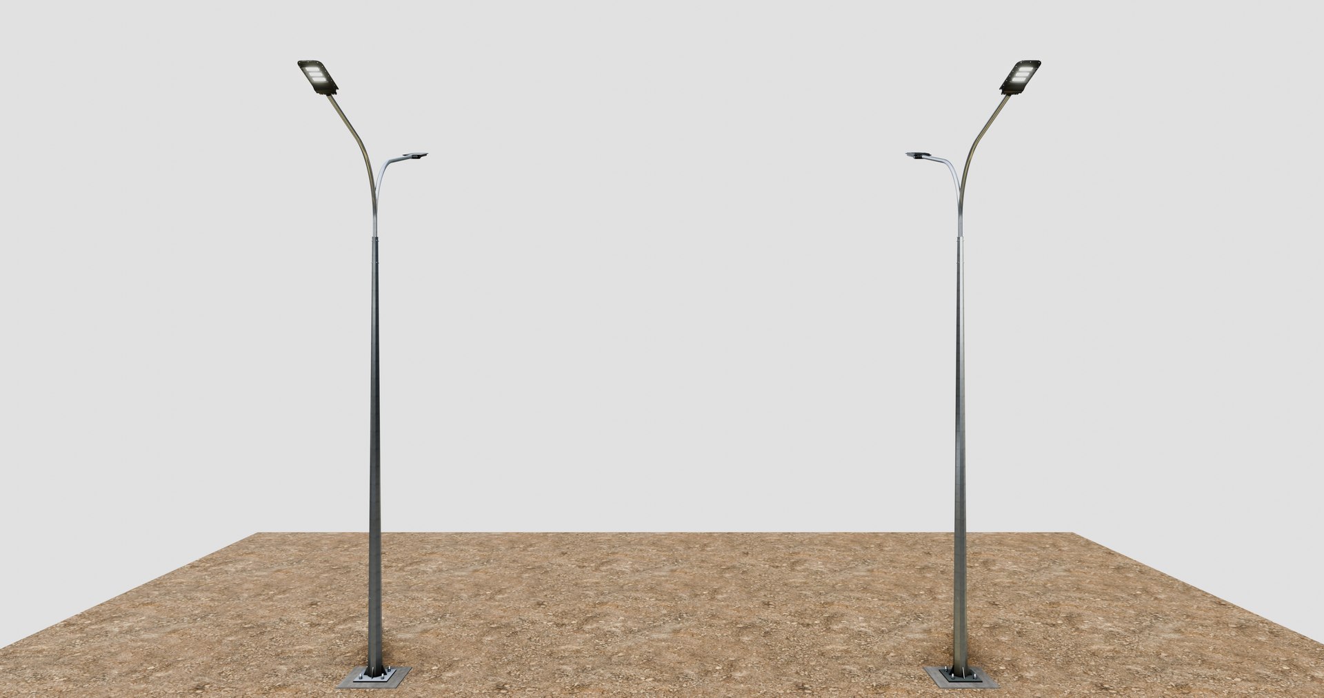 3D 6MT LIGHTING POLE-DOUBLE BENDING ARM - TurboSquid 2296284