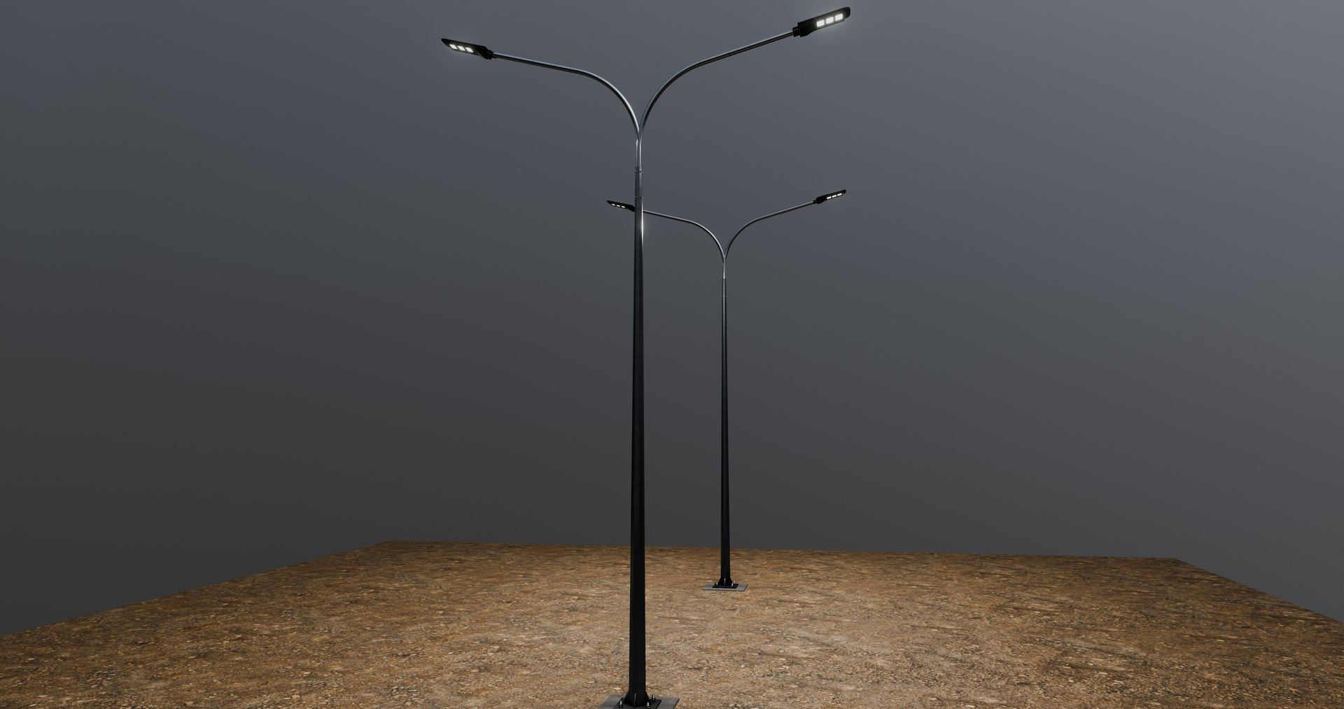 3D 6MT LIGHTING POLE-DOUBLE BENDING ARM - TurboSquid 2296284