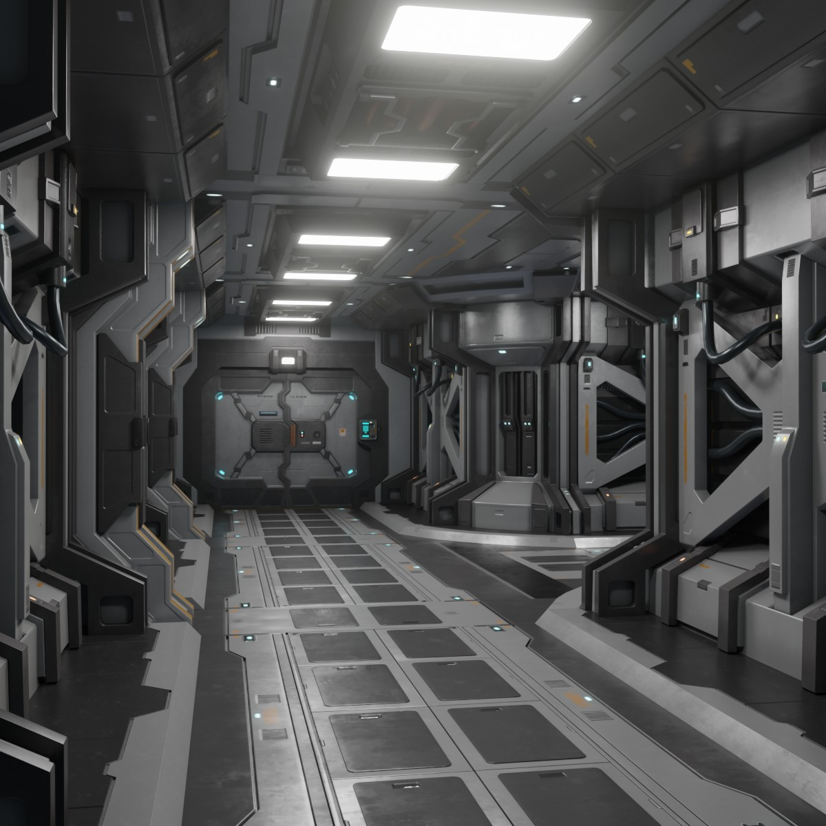 Sci fi modular corridor 3D - TurboSquid 1628642