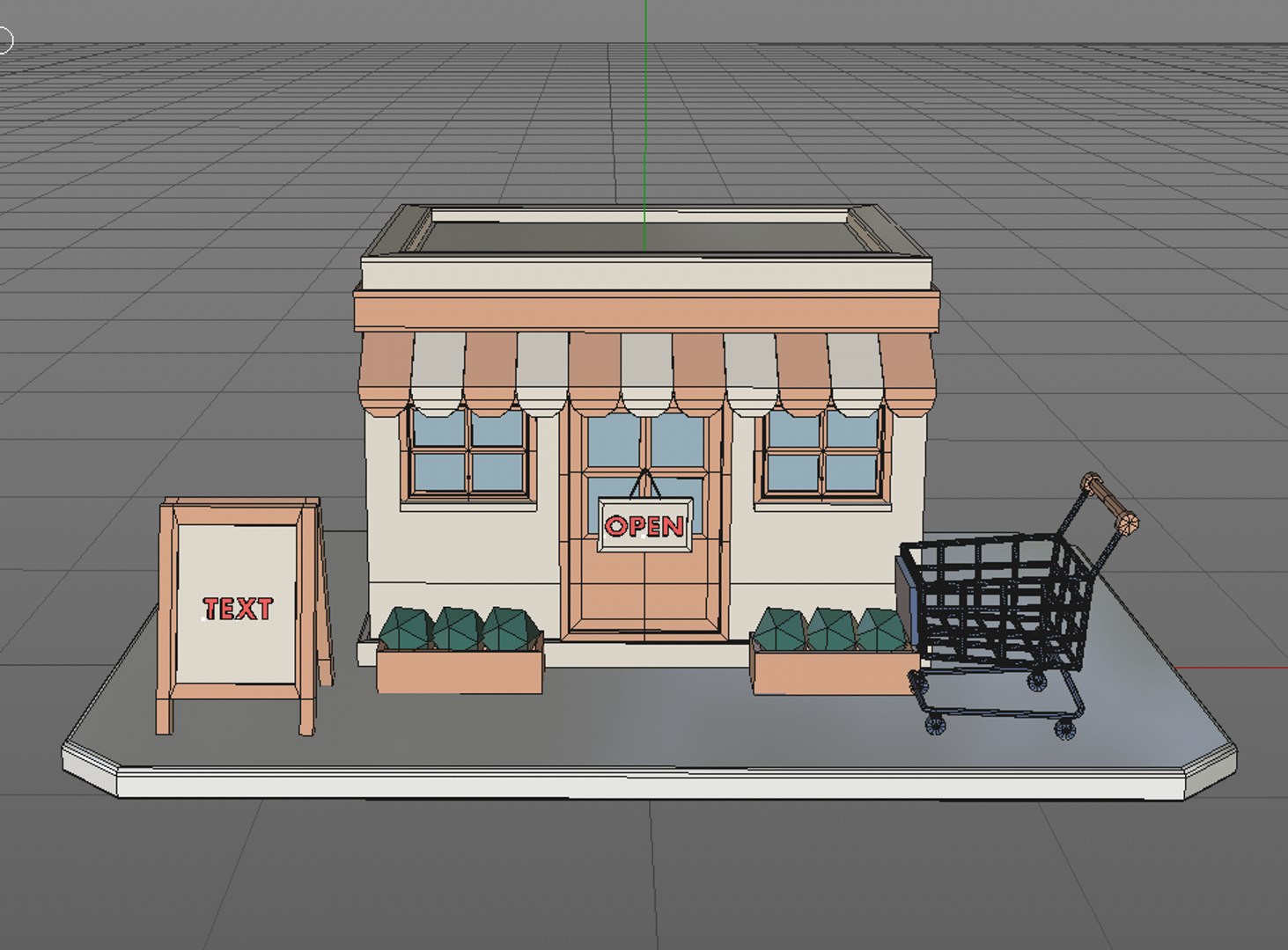 3D shop cart model - TurboSquid 1643553