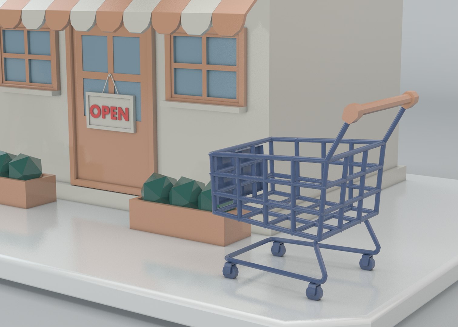 3D shop cart model - TurboSquid 1643553