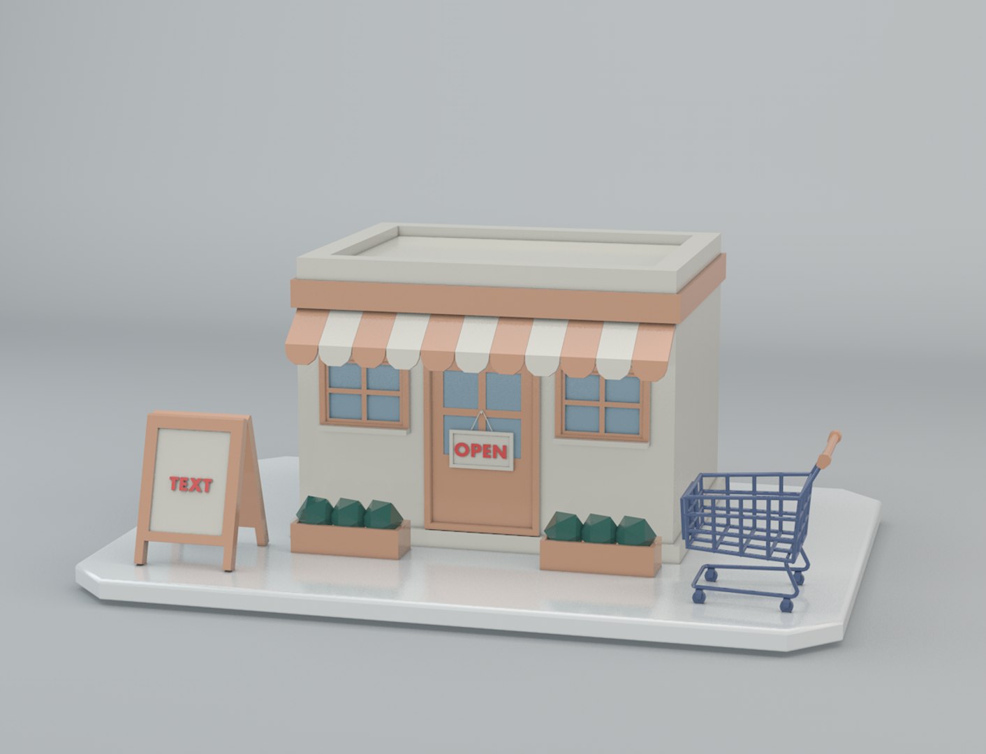 3D shop cart model - TurboSquid 1643553