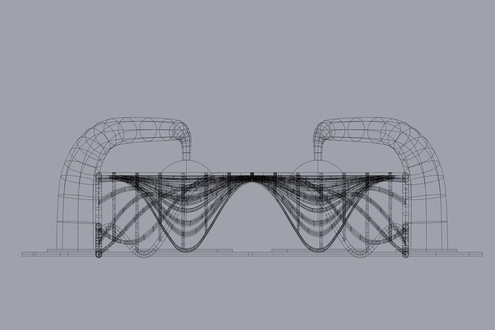 Scifi Wavy Beams Structure 3D Model - TurboSquid 1968707