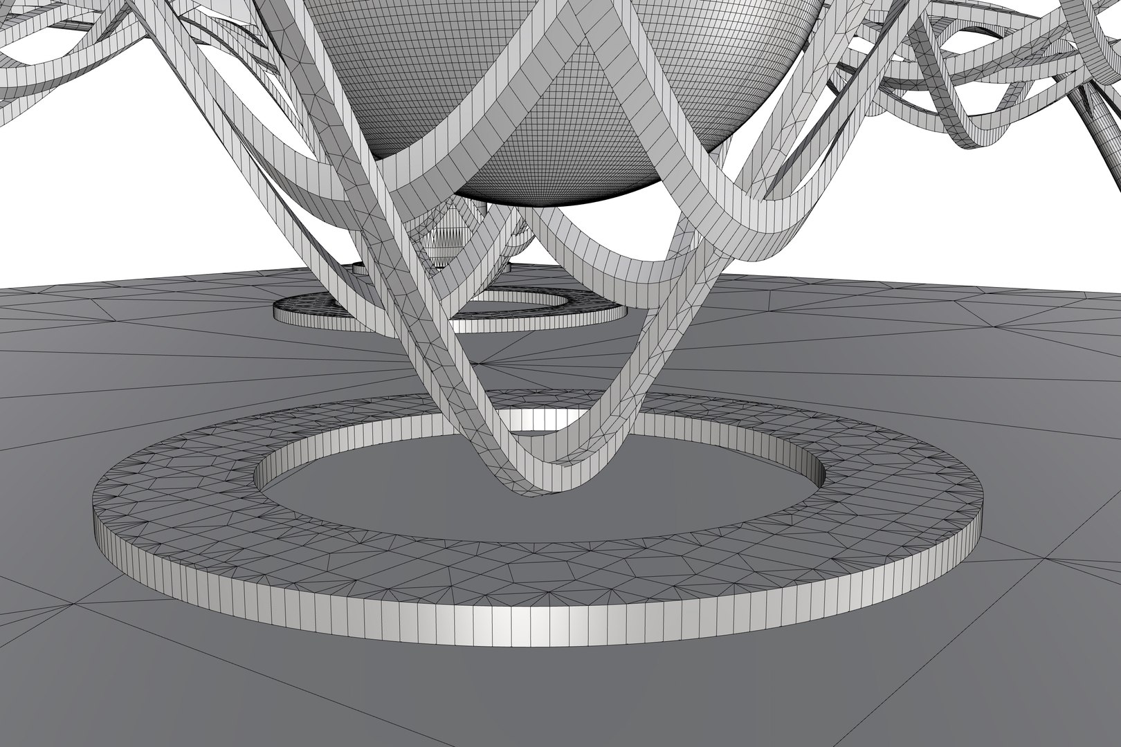 Scifi Wavy Beams Structure 3D Model - TurboSquid 1968707