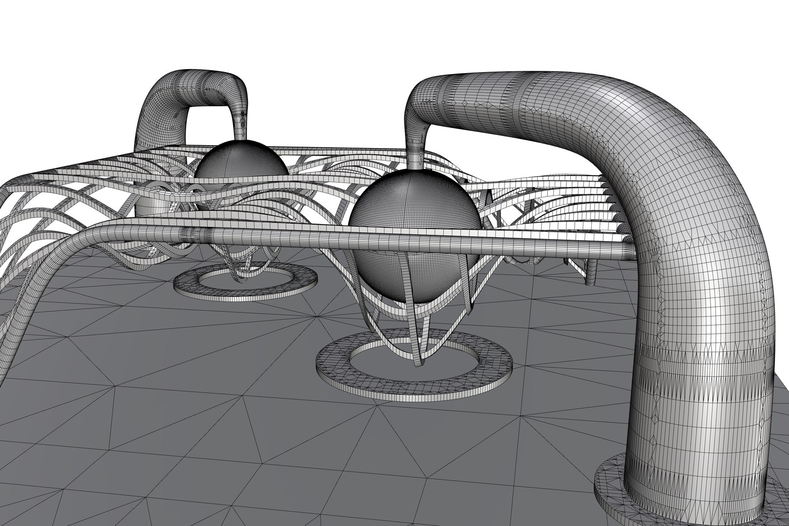 Scifi Wavy Beams Structure 3D Model - TurboSquid 1968707