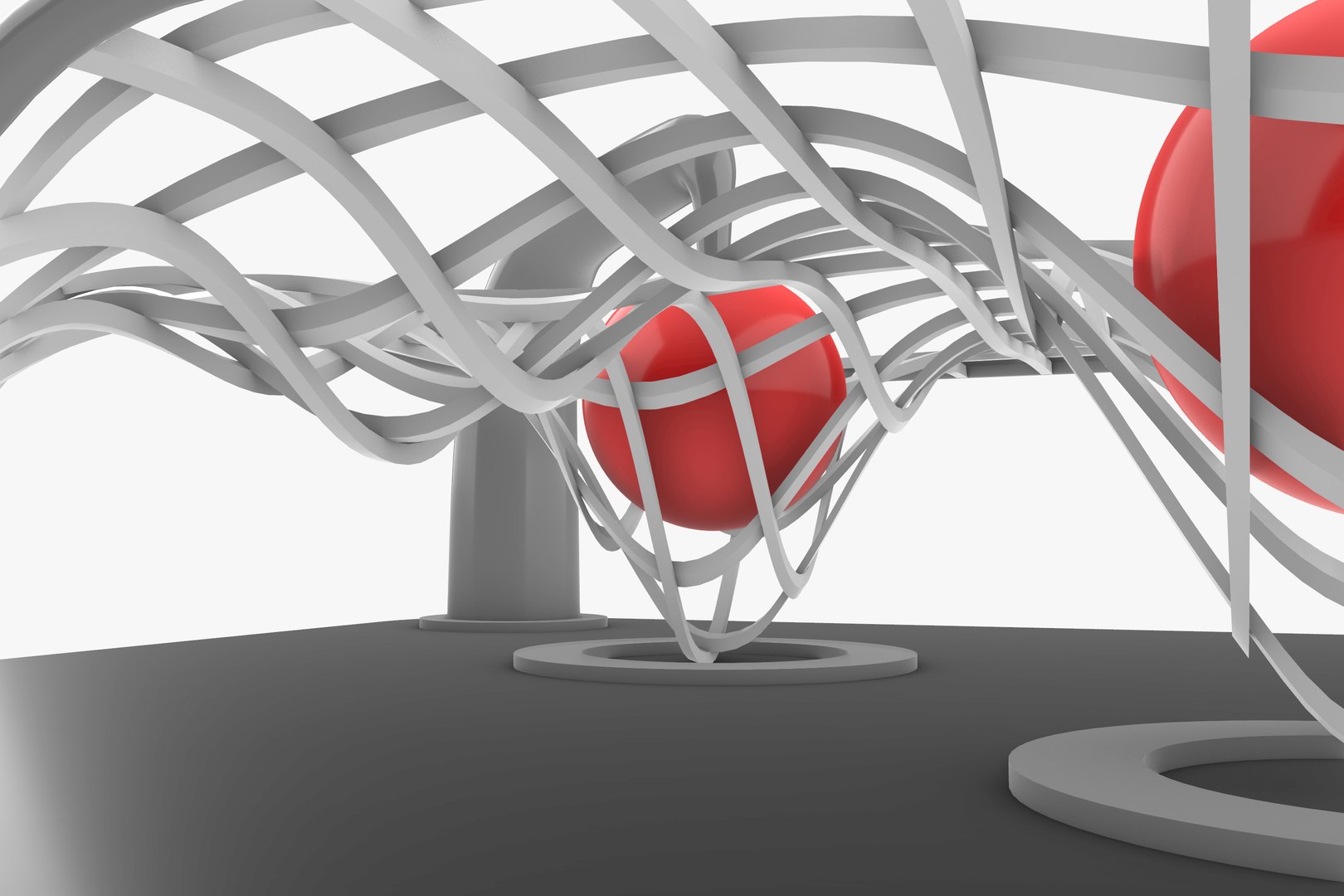 Scifi Wavy Beams Structure 3D Model - TurboSquid 1968707