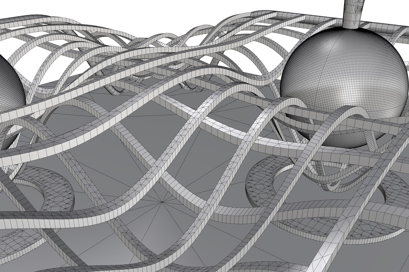 Scifi Wavy Beams Structure 3D Model - TurboSquid 1968707